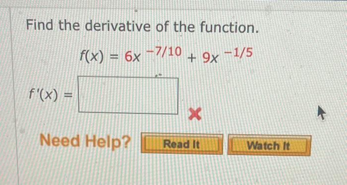Solved Find the derivative of the function. | Chegg.com