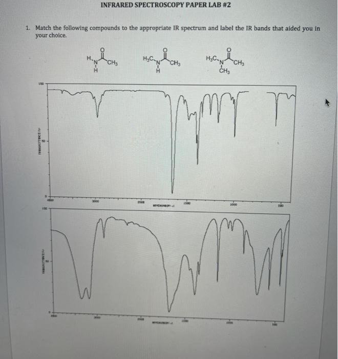 Solved INFRARED SPECTROSCOPY PAPER LAB #2 1. Match the | Chegg.com