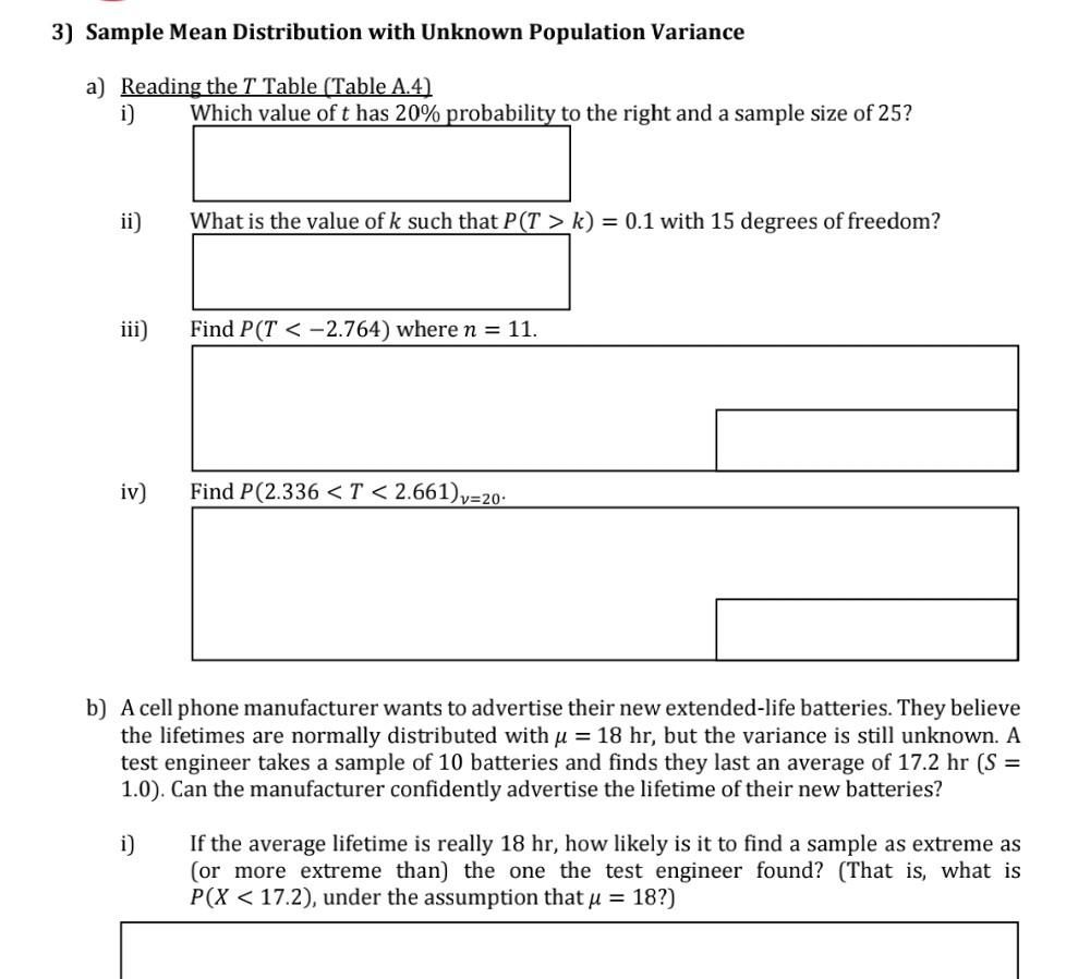 Solved Sample Mean Distribution with Unknown Population | Chegg.com