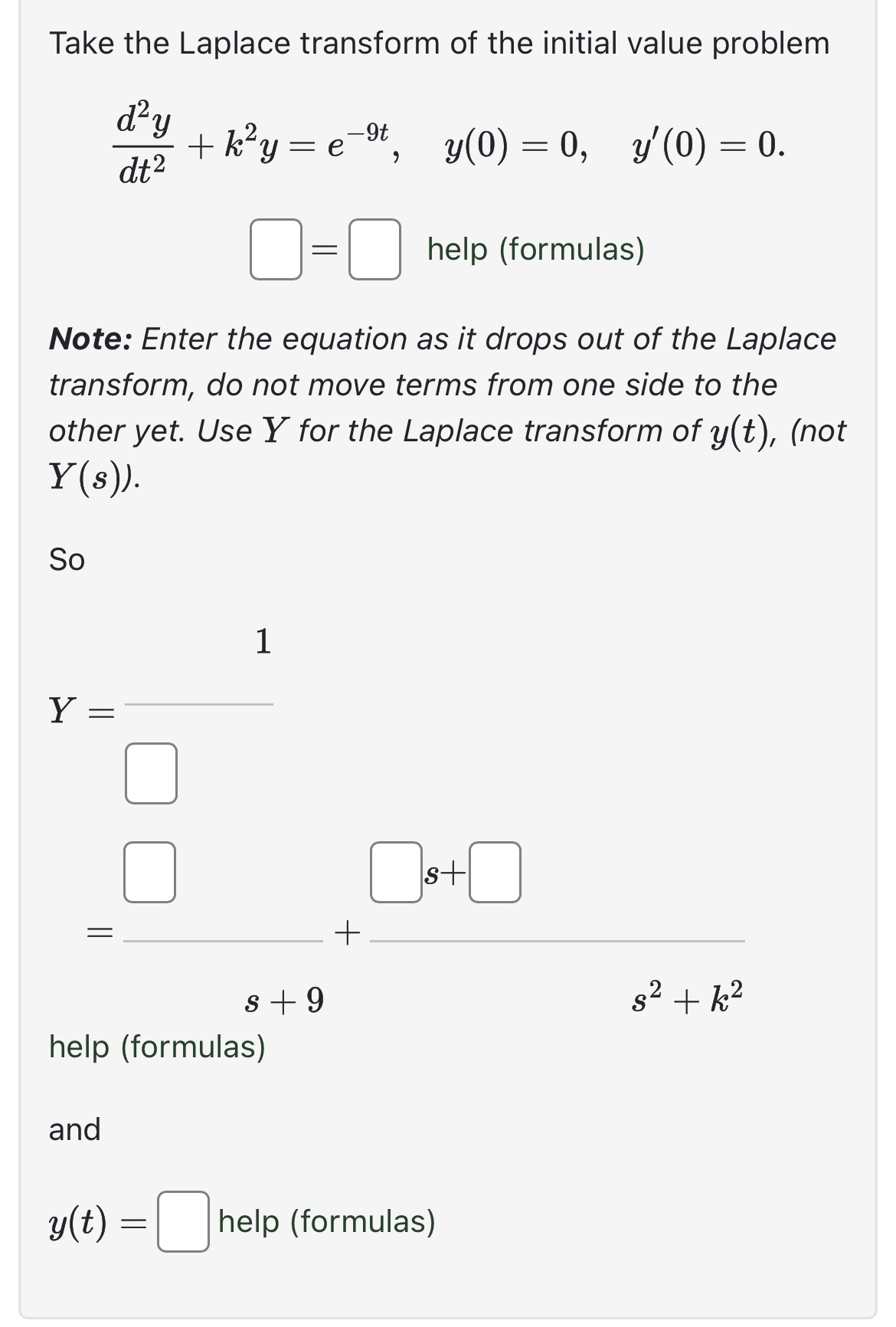 Solved Take the Laplace transform of the initial value | Chegg.com