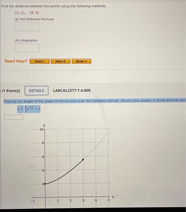 Solved Find the distance between the points using the | Chegg.com