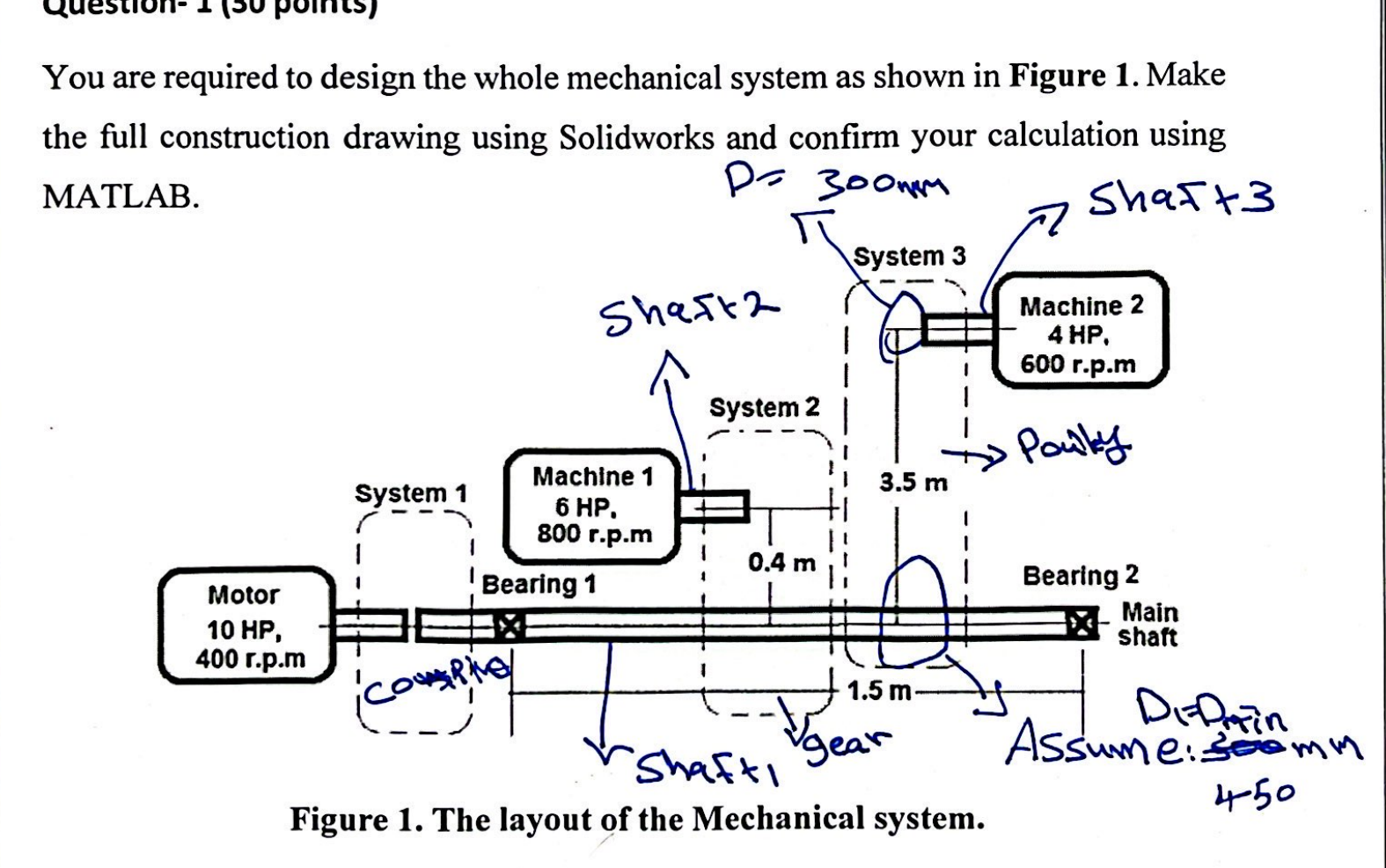 Solved You are required to design the whole mechanical | Chegg.com