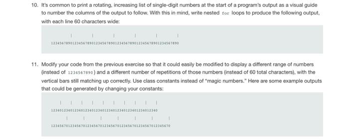 Solved 10. It's common to print a rotating, increasing list | Chegg.com