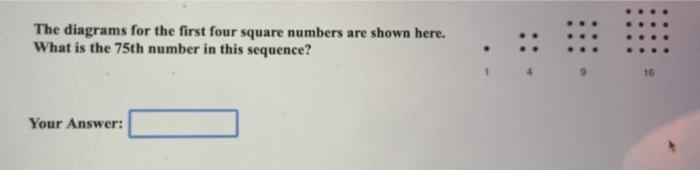 Solved The diagrams for the first four square numbers are | Chegg.com
