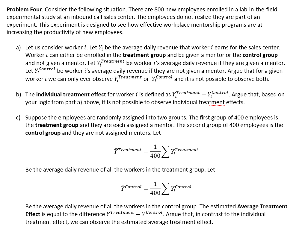 Solved Problem Four. Consider the following situation. There | Chegg.com