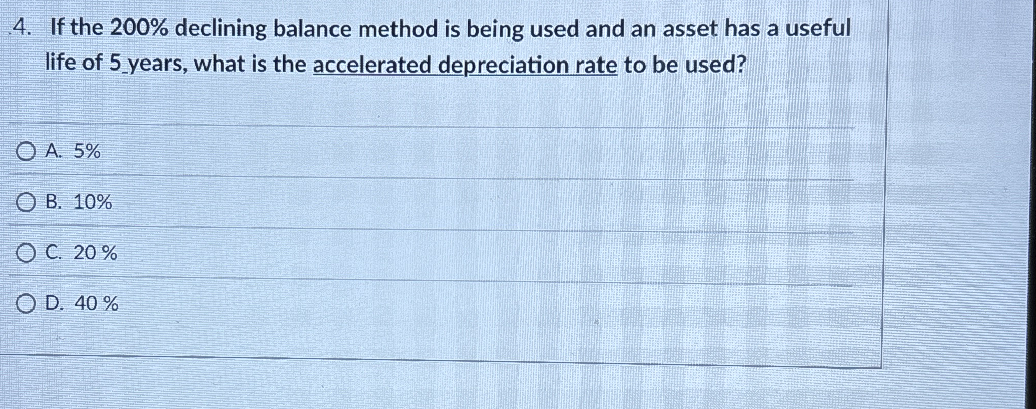 Solved If the 200% ﻿declining balance method is being used | Chegg.com