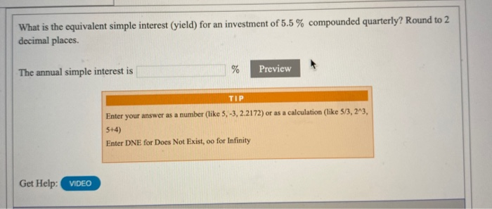 Solved What is the equivalent simple interest (yield) for an | Chegg.com