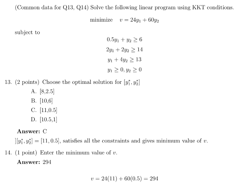 Solved (Common data for Q13, ﻿Q14) ﻿Solve the following | Chegg.com