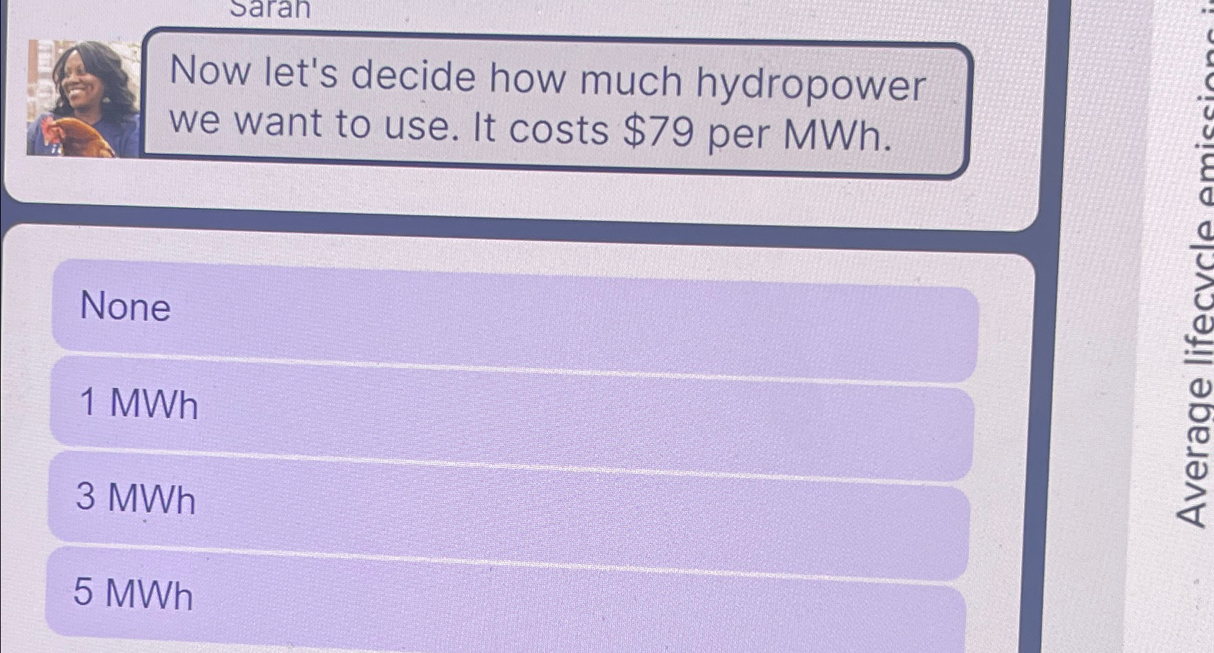 Solved Now let's decide how much hydropower we want to use. | Chegg.com