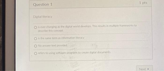 Solved Digital literacy is ever changing as the digital | Chegg.com