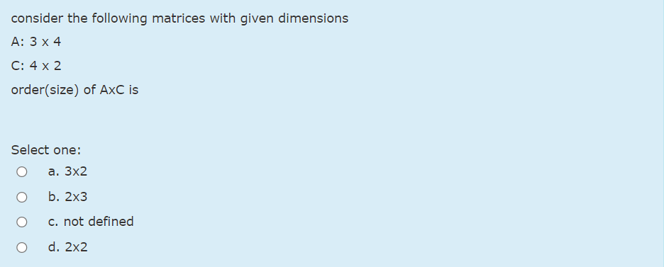 Solved consider the following matrices with given | Chegg.com