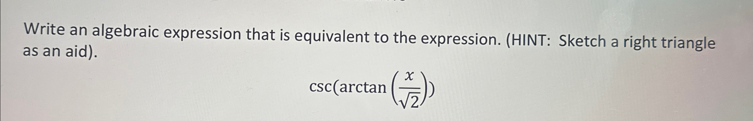Solved Write an algebraic expression that is equivalent to | Chegg.com