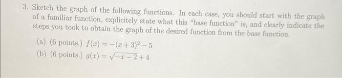 Solved 3. Sketch the graph of the following functions. In | Chegg.com