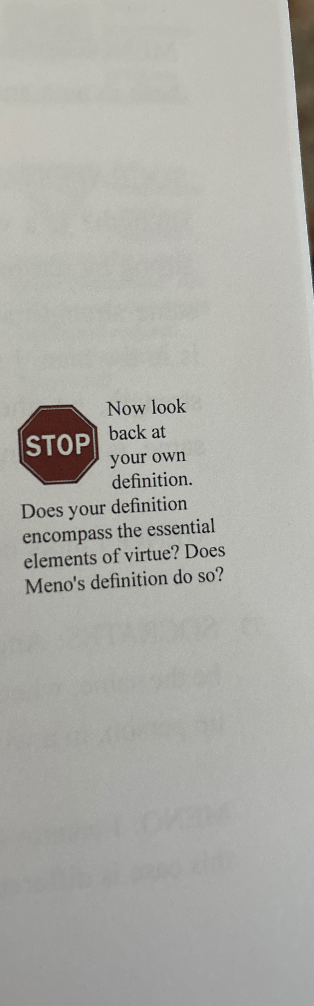 Solved STOPNow look back at your own definition. Does your | Chegg.com