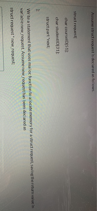 Solved Assume struct request is declared as follows. struct | Chegg.com