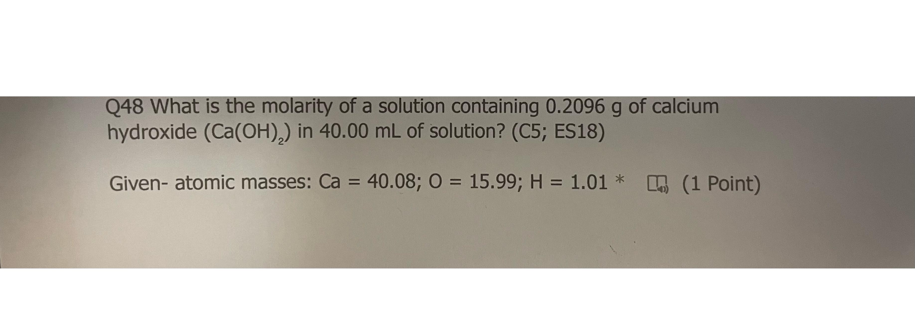 Solved What is the molarity of a solution containing 0.2096g | Chegg.com