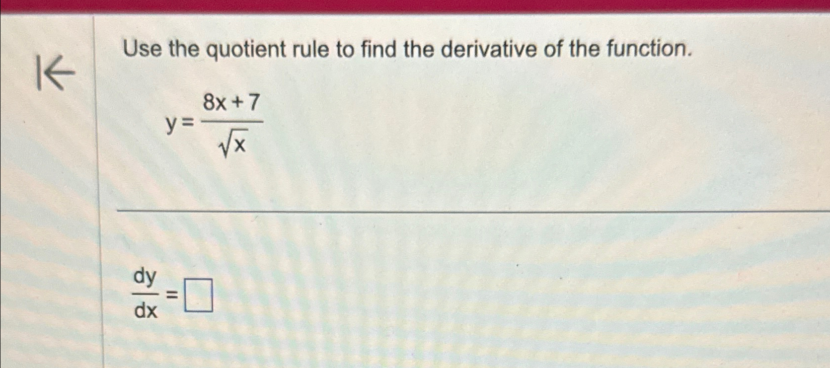 Solved Use the quotient rule to find the derivative of the | Chegg.com
