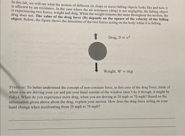 Solved In this lab, we will see what the motion of different | Chegg.com