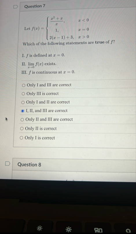 Solved Question 7Let f(x)={x2 xx,x 0Which | Chegg.com