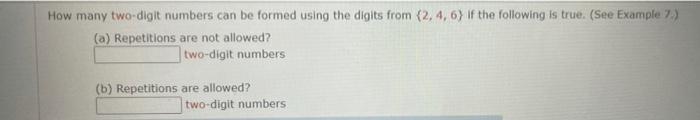 Solved How many two-digit numbers can be formed using the | Chegg.com