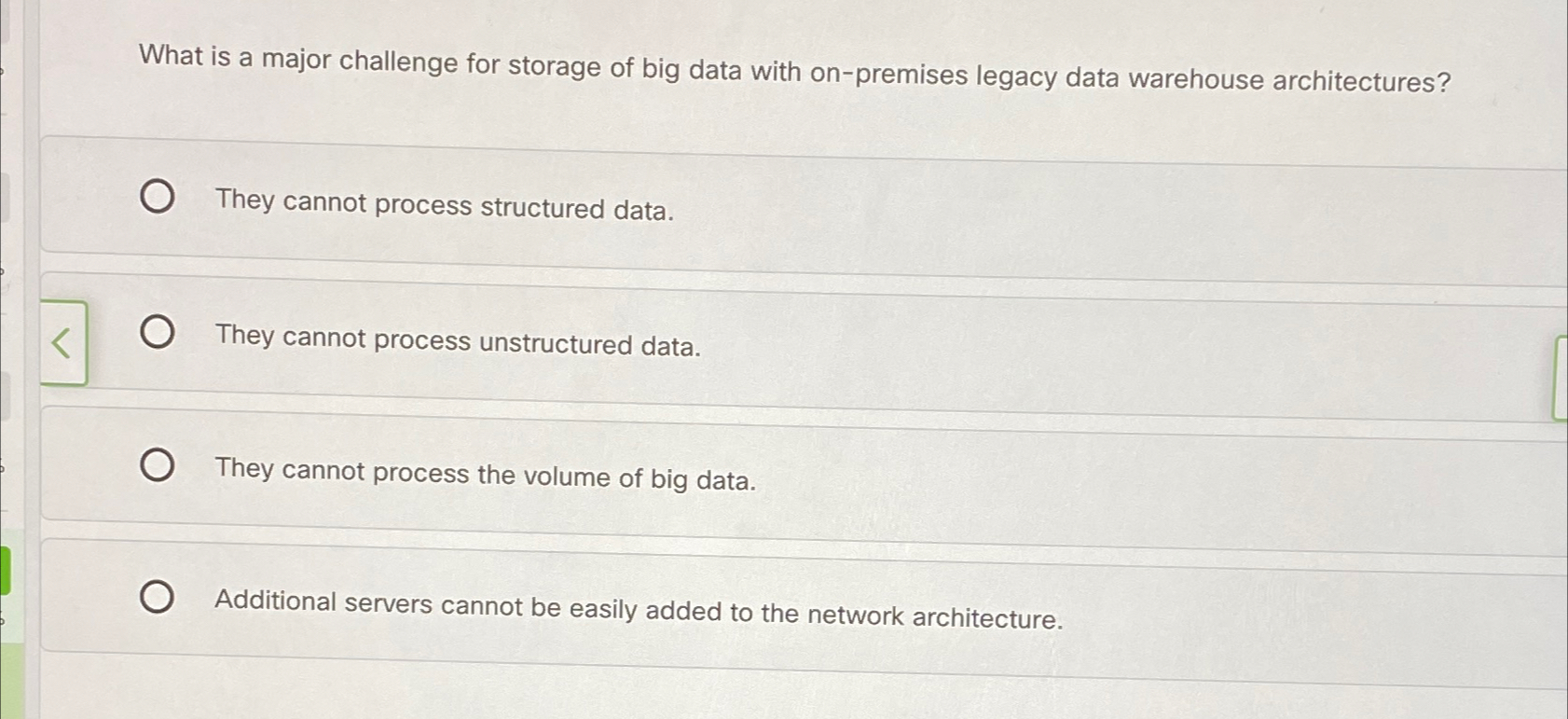 Solved What is a major challenge for storage of big data | Chegg.com