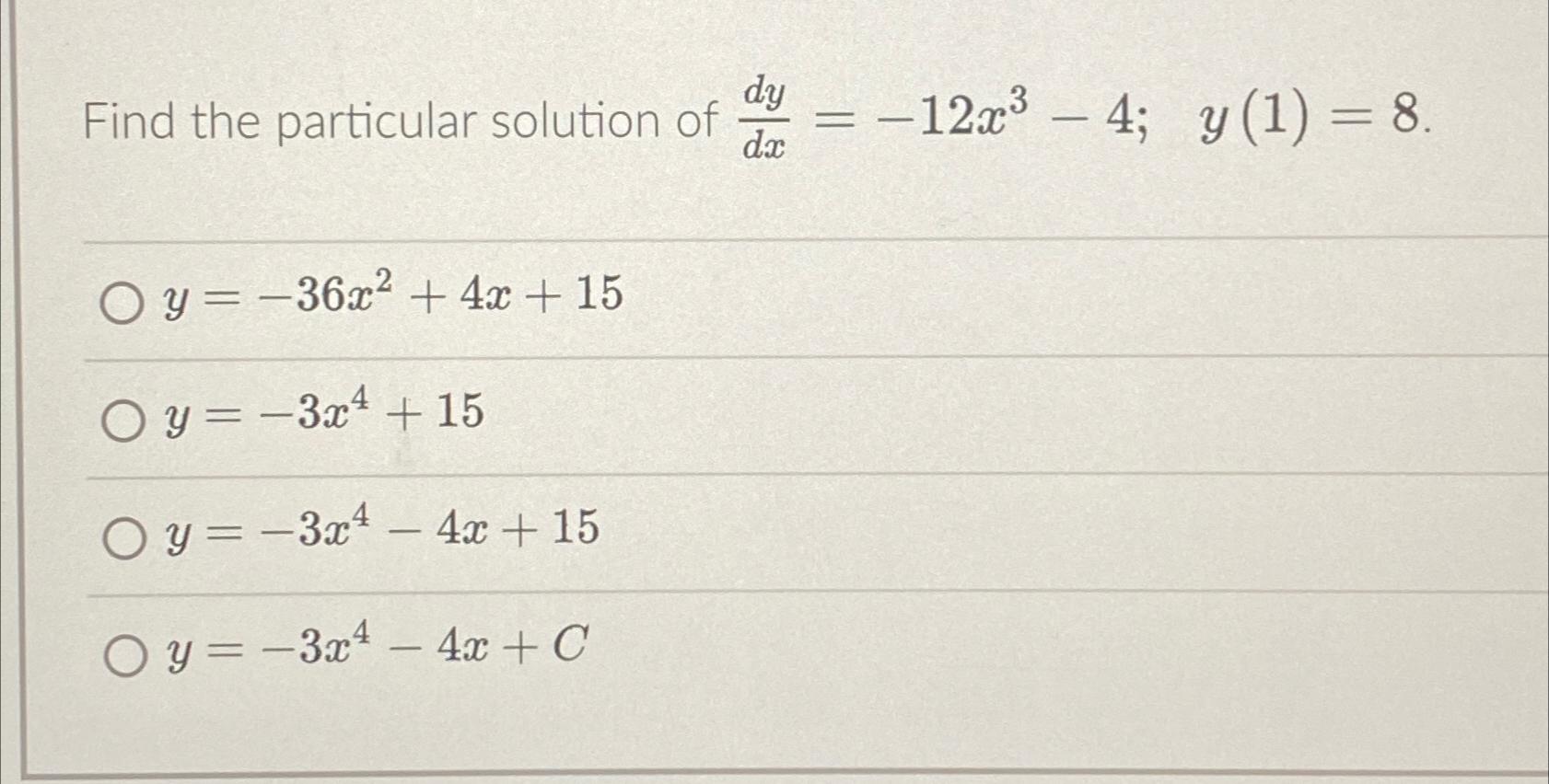 Solved Find the particular solution of | Chegg.com