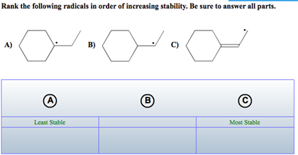Solved Rank the following radicals in order of increasing | Chegg.com