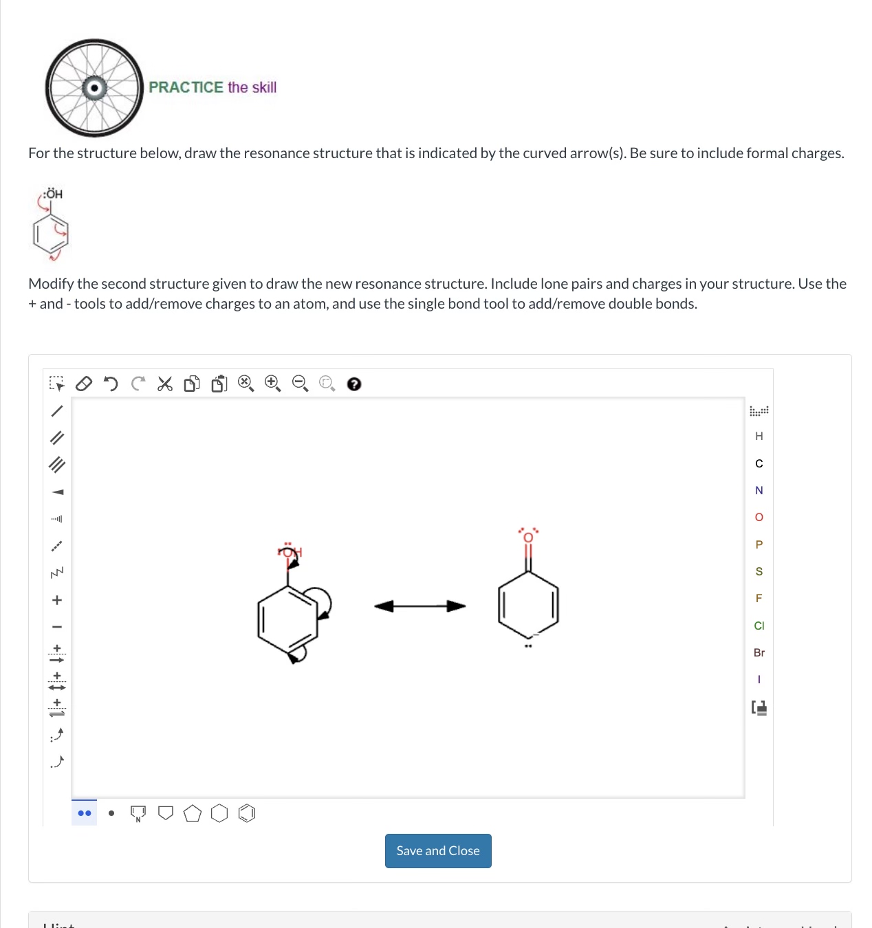 Solved For the structure below, draw the resonance structure | Chegg.com