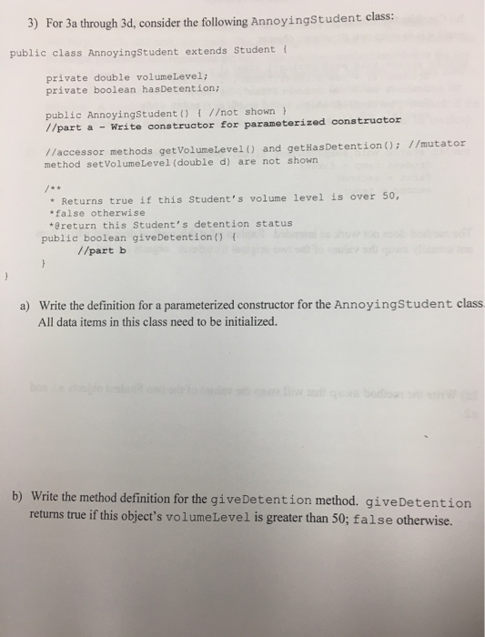 Solved 3) For 3a through 3d, consider the following | Chegg.com