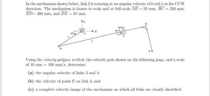 Solved In the mechanism shown below, link 2 is rotating at | Chegg.com