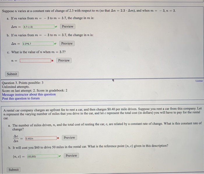 Solved -.3: Using Constant Rate of Change to Determine New | Chegg.com