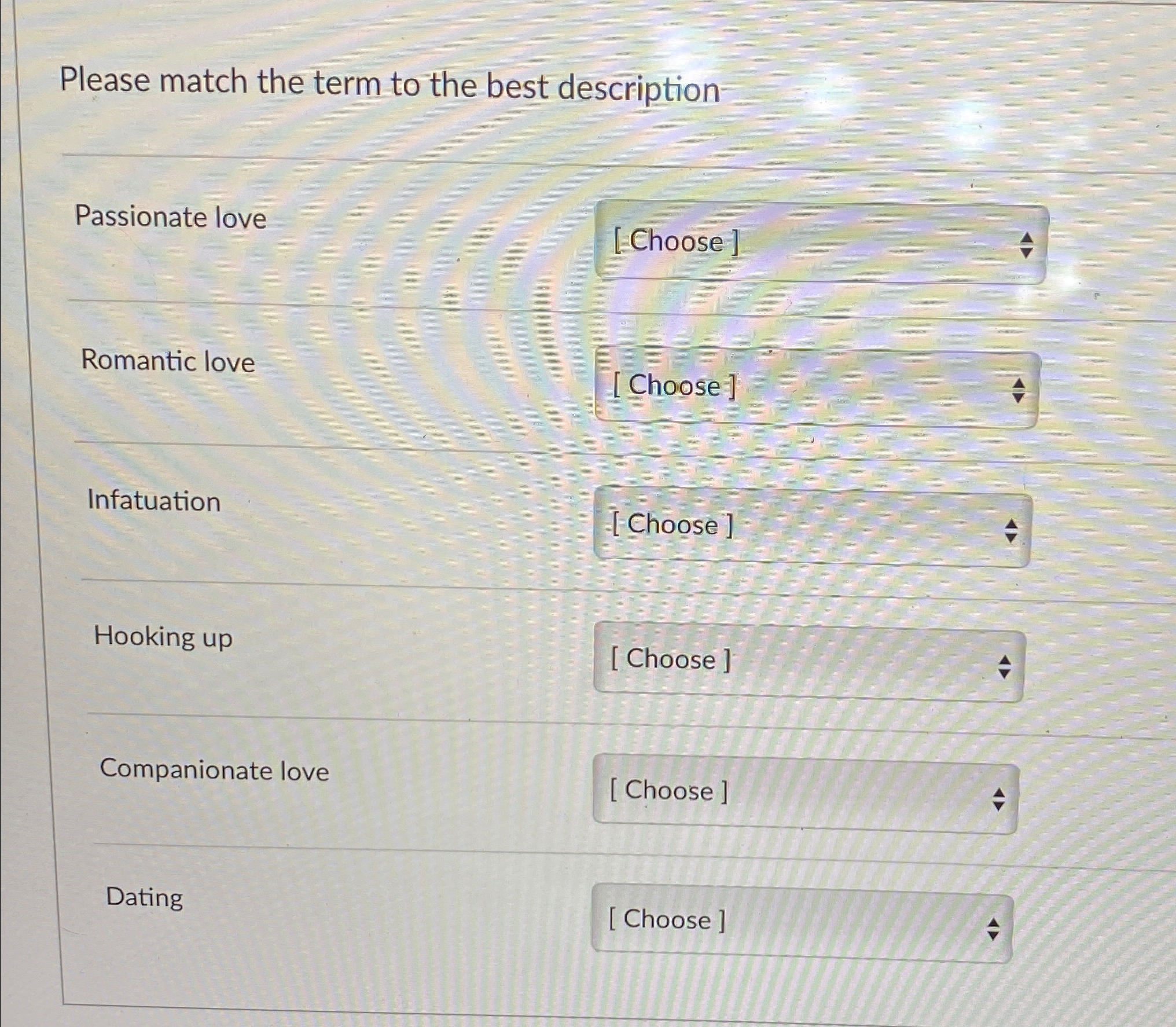 Solved Please match the term to the best | Chegg.com