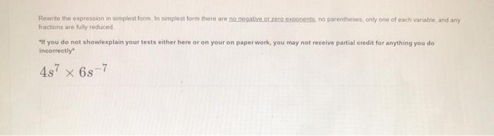 Solved Rewrite the expression in simplest form in simplest | Chegg.com