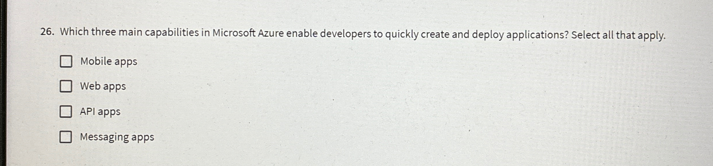 Solved Which three main capabilities in Microsoft Azure | Chegg.com