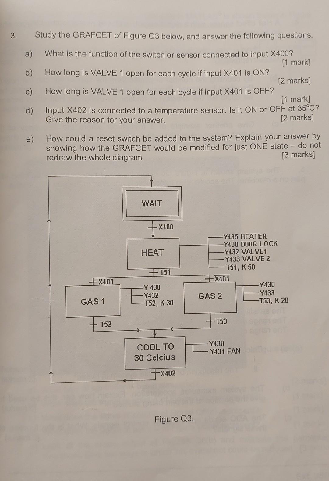 Solved 3. Study the GRAFCET of Figure Q3 below, and answer | Chegg.com