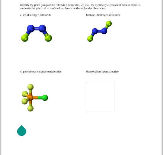 Solved Identify the point group of the following molecules, | Chegg.com