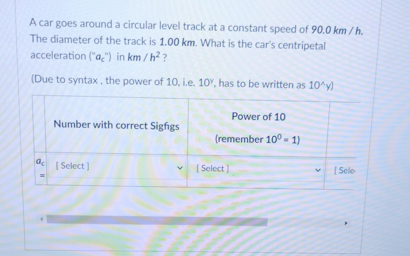 Solved A car goes around a circular level track at a | Chegg.com
