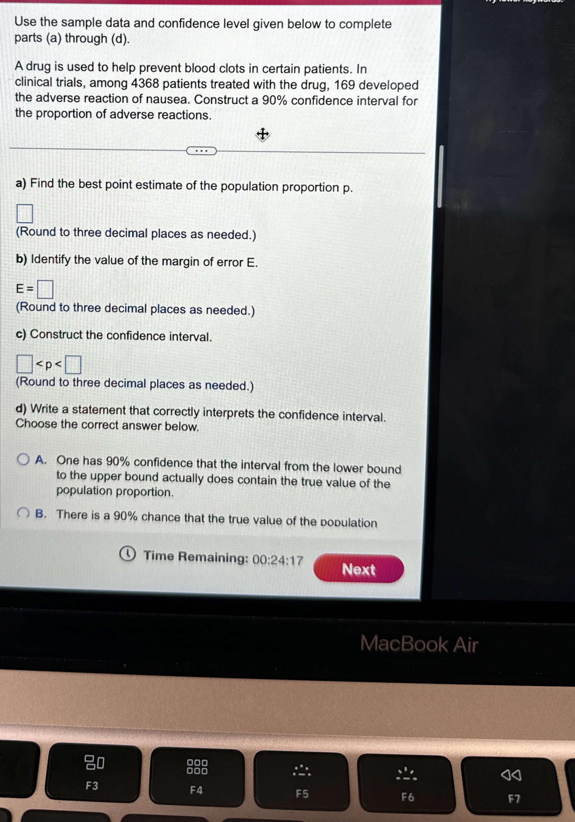 Solved Use the sample data and confidence level given below | Chegg.com