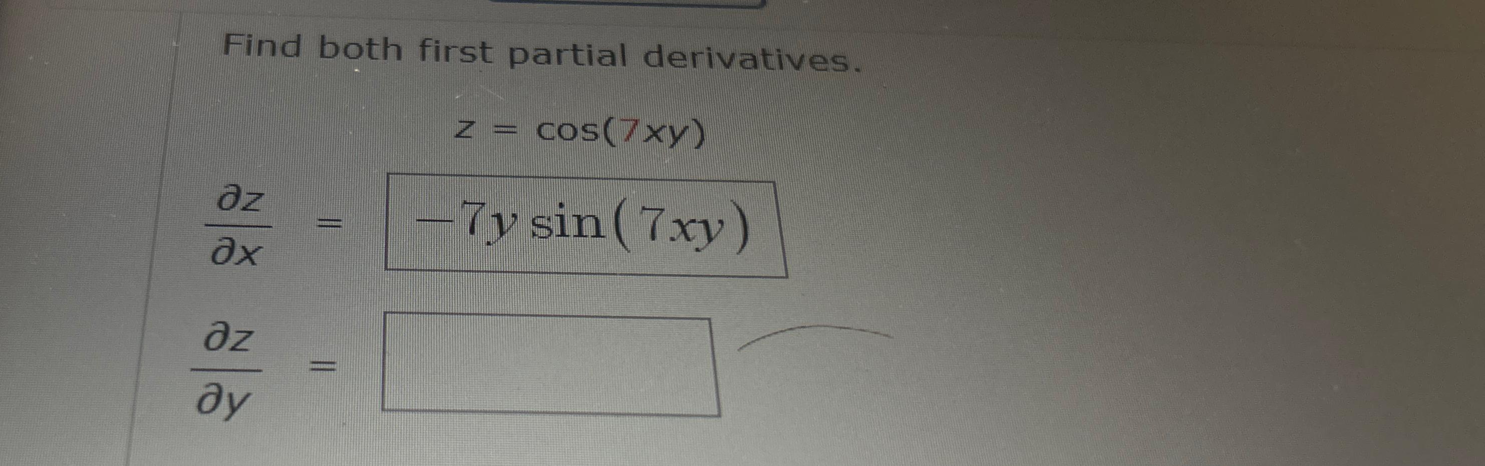 Solved Find both first partial | Chegg.com