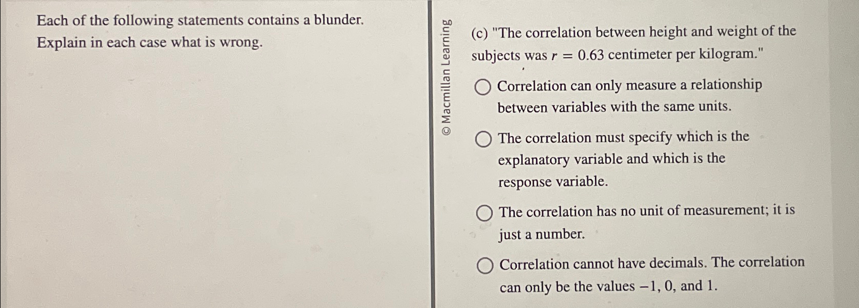Solved Each of the following statements contains a | Chegg.com