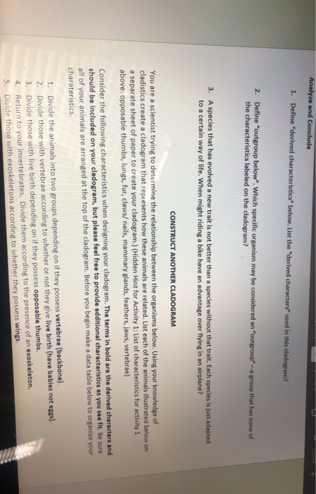 Analyze and Conclude 1. Define "derived | Chegg.com