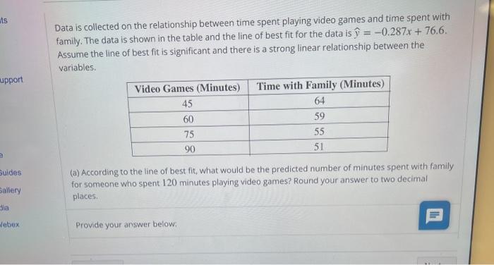 Solved ats Data is collected on the relationship between | Chegg.com