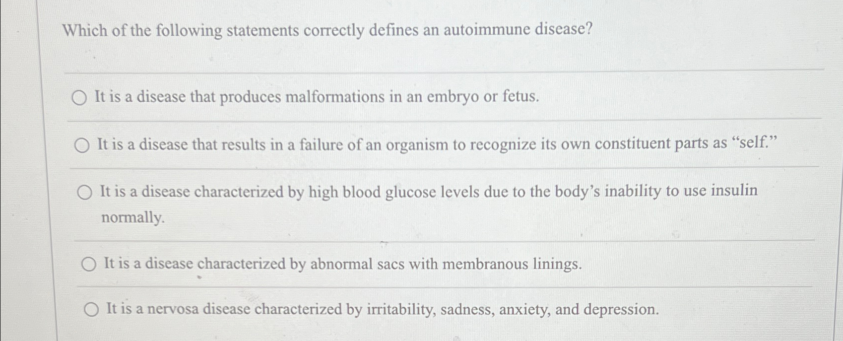 Solved Which of the following statements correctly defines | Chegg.com