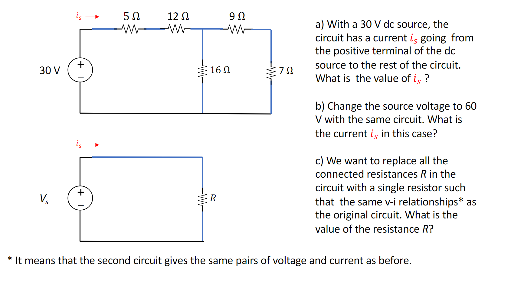 Solved a) ﻿With a 30 ﻿V dc source, the circuit has a current | Chegg.com