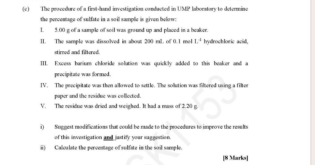 Solved C) The procedure of a first-hand investigation | Chegg.com