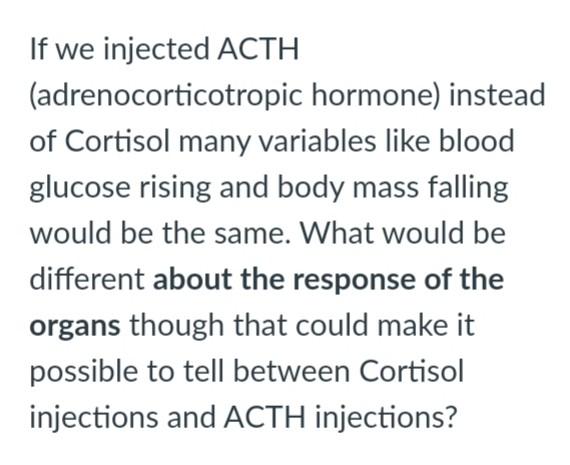 Solved If we injected ACTH (adrenocorticotropic hormone) | Chegg.com