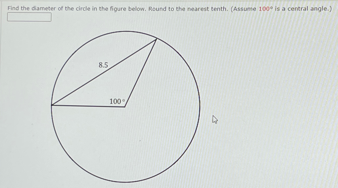 Solved Find the diameter of the circle in the figure below. | Chegg.com