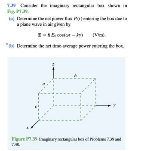 7.39 ﻿Consider the imaginary rectangular box shown in | Chegg.com
