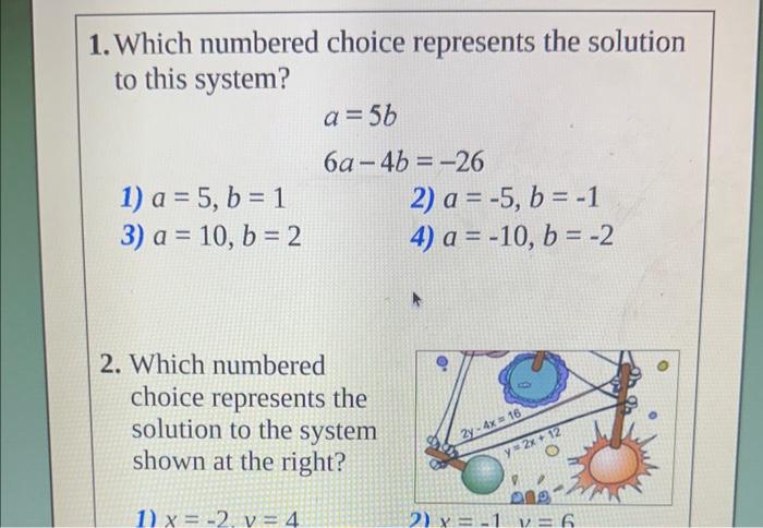 Solved 1. Which numbered choice represents the solution to | Chegg.com