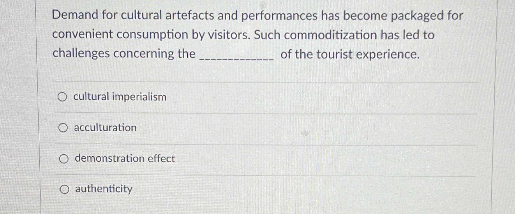Solved Demand for cultural artefacts and performances has | Chegg.com